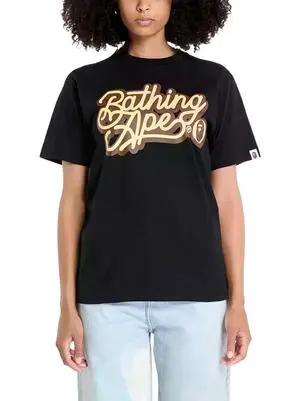 A BATHING APE Script Logo Tee - Black