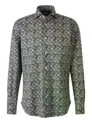 VINCENZO DI RUGGIERO Floral-print Buttoned Shirt - Grey