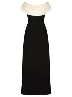 Lela Rose Cowl-neck Maxi Dress - Black