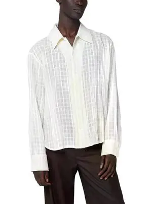 Séfr Ignacio Check-pattern Shirt - White