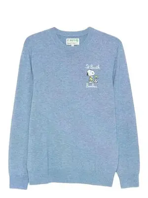 MC2 SAINT BARTH Embroidered Peanuts Sweater - Blue