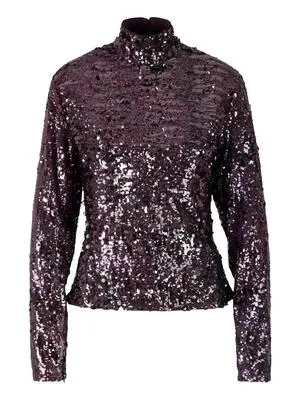 Rabanne Sequin-detail Long-sleeve Top - Purple
