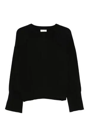 Soft Goat Crew-neck Long-sleeve Knitwear - Black