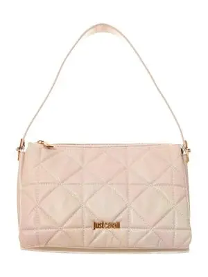 Just Cavalli Quilted Shoulder Bag With Logo Plaque - Pink