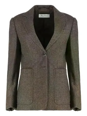 Max Mara Single-breasted Tweed Jacket - Brown