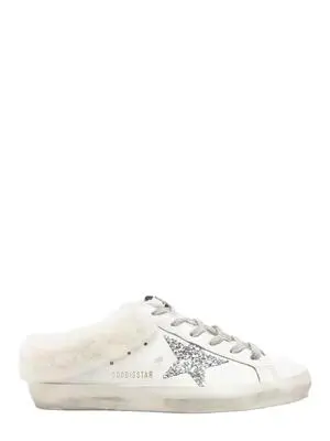 GOLDEN GOOSE Star-motif Shearling Sneakers - White