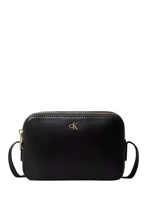 Calvin Klein Zip Logo Crossbody Bag - Black