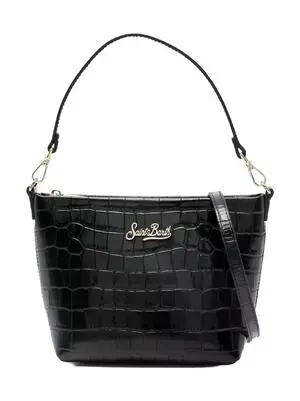 MC2 SAINT BARTH Aline Croco Bag - Black