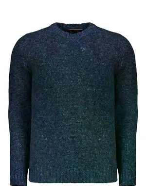 MOORER Crew-neck Pullover Sweater - Blue