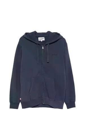 MC2 SAINT BARTH Zip Hooded Mercer Light Sweater - Blue