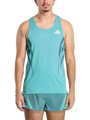 Adidas Adizero Archive Logo Tank Top - Blue