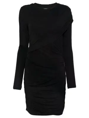 MAISON ETOILE Denise Draped Mini Dress - Black