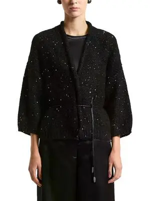 Peserico Sequin-embellished Cardigan - Black