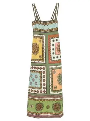 ALEMAIS Print-design Midi Dress - Green