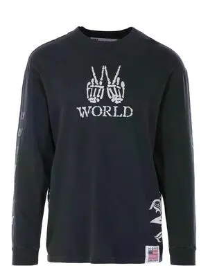 CHERRY WORLD Skeleton Long-sleeve T-shirt - Black