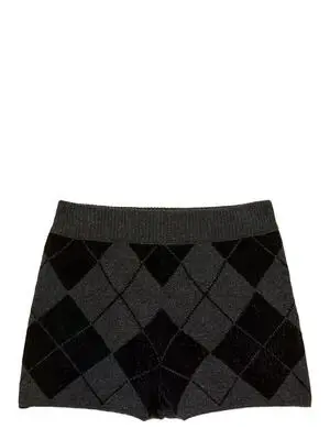TWINSET Diamond-pattern Knit Shorts - Black