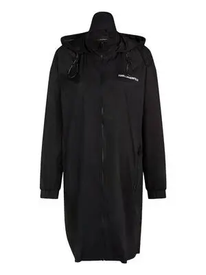 Karl Lagerfeld Hooded Packable Raincoat - Black