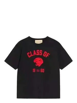 Valentino Garavani Panther-print Cotton T-shirt - Black