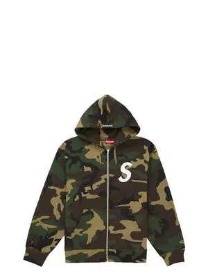 Supreme Supreme S Logo Zip Up Hooded Sweatshirt Woodland Camo