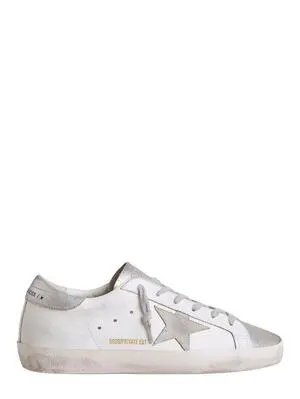 GOLDEN GOOSE Super-star Glitter Sneakers - White/ivory/silver
