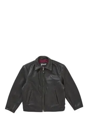 Supreme Schott Leather Racer Jacket - Black