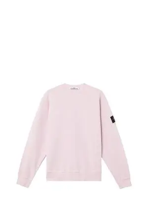 Stone Island Heavy Fleece Organic Cotton Crewneck Sweatshirt - Pink
