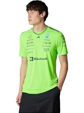 Adidas Mercedes Amg Petronas Formula Team Setup Jersey - Solar Green Black