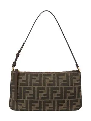 Fendi Flat Baguette Pouch - Brown