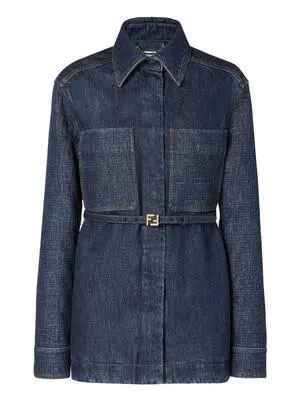 Fendi Single-breasted Denim Jacket - Blue