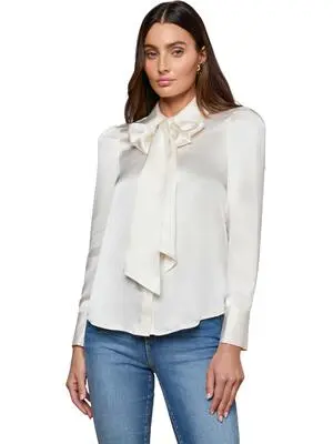 L'Agence Silk Blouse Top - Ivory