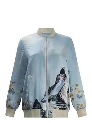 SLEEP NO MORE Floral-print Jacket - Blue