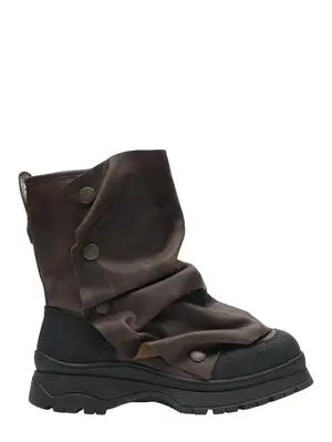 H&m Leather Gaiter Boots - Dark Brown