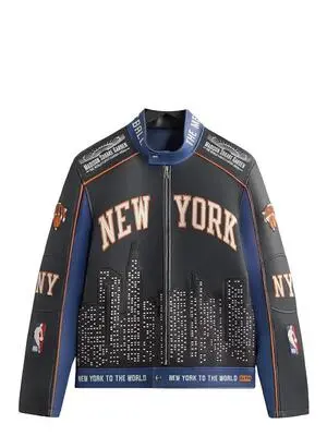 Kith X New York Knicks Leather Moto Jacket - Nocturnal