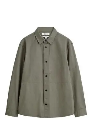 Cos Pocket-detail Cotton Shirt - Green