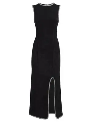 Sandro Velvet Embellished Midi Dress - Black