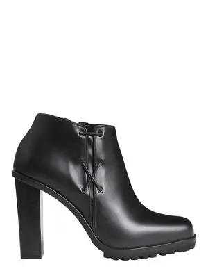 Max Mara Leather Lace-up Ankle Boots - Black