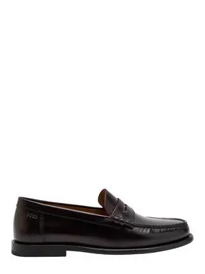 BOSS Tevan Leather Loafers - Red