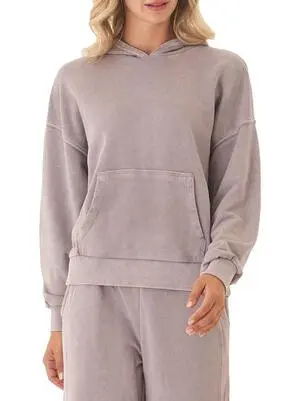 THREADS 4 THOUGHT Mineral Wash Cotton Blend Fleece Hoodie - Twilight
