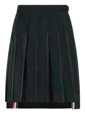 Thom Browne Pleated Grosgrain Midi Skirt - Black