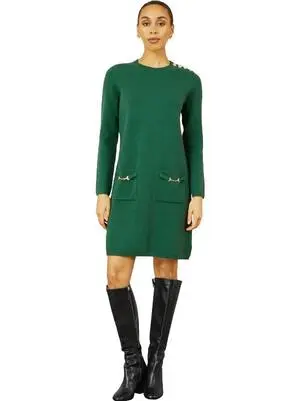 YUMI Tunic Sweater Dress Green