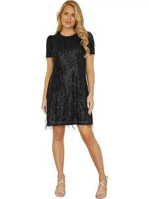 YUMI Sequin Tunic Dress - Black