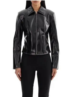 LAMARQUE Joyce Faux Leather Jacket - Black
