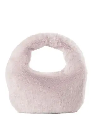 LAMARQUE Alix Mini Faux Fur Hobo Bag - Frosted Pink