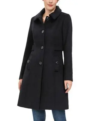 KIMI + KAI Arina Wool Blend Walking Coat - Black