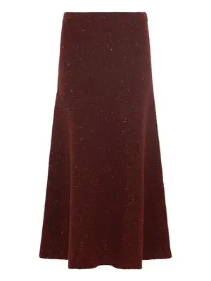 Gabriela Hearst Eden Cashmere Midi Skirt - Burnt Sienna Multi