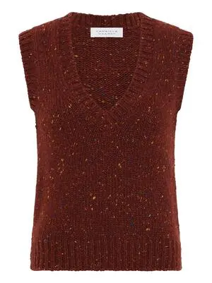 Gabriela Hearst Solomon Cashmere Knit Vest - Burnt Sienna Multi