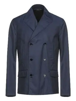 DOLCE & GABBANA Plain Weave Double-Breasted Overcoat