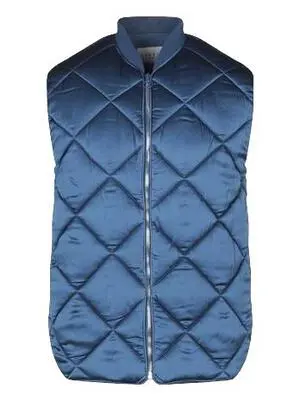 Sandro Satin Puffer Vest - Blue