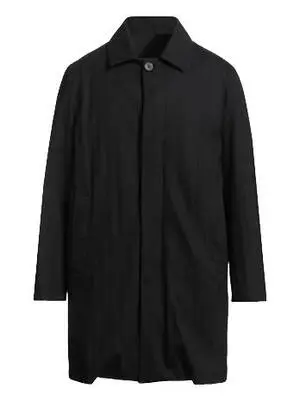PALTO' Single-breasted Flannel Coat - Black