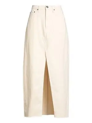 Rag & Bone Cream Cotton Denim Flared Skirt - White